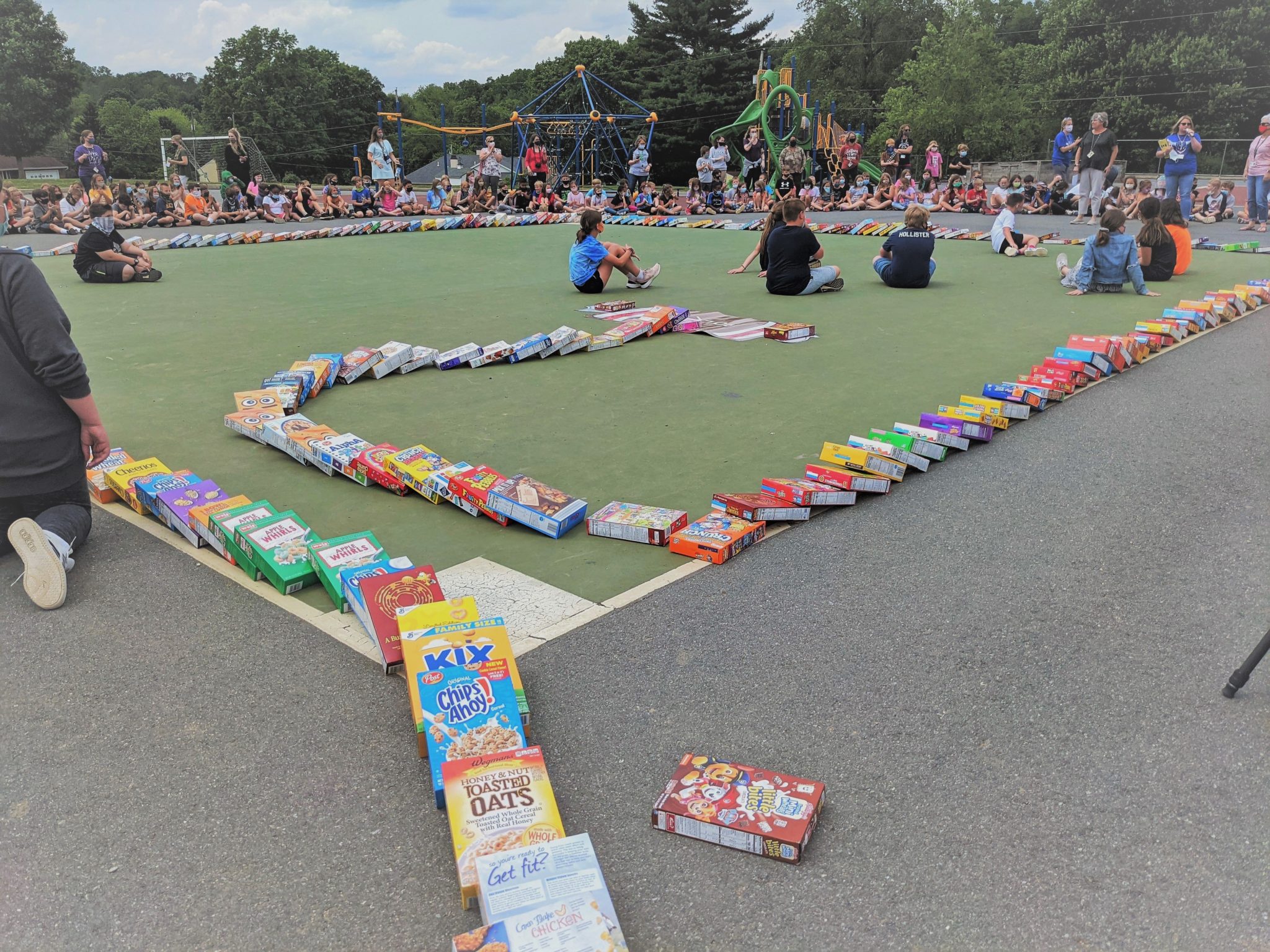 Cereal Box Domino Challenge benefits local food banks - Great PA Schools